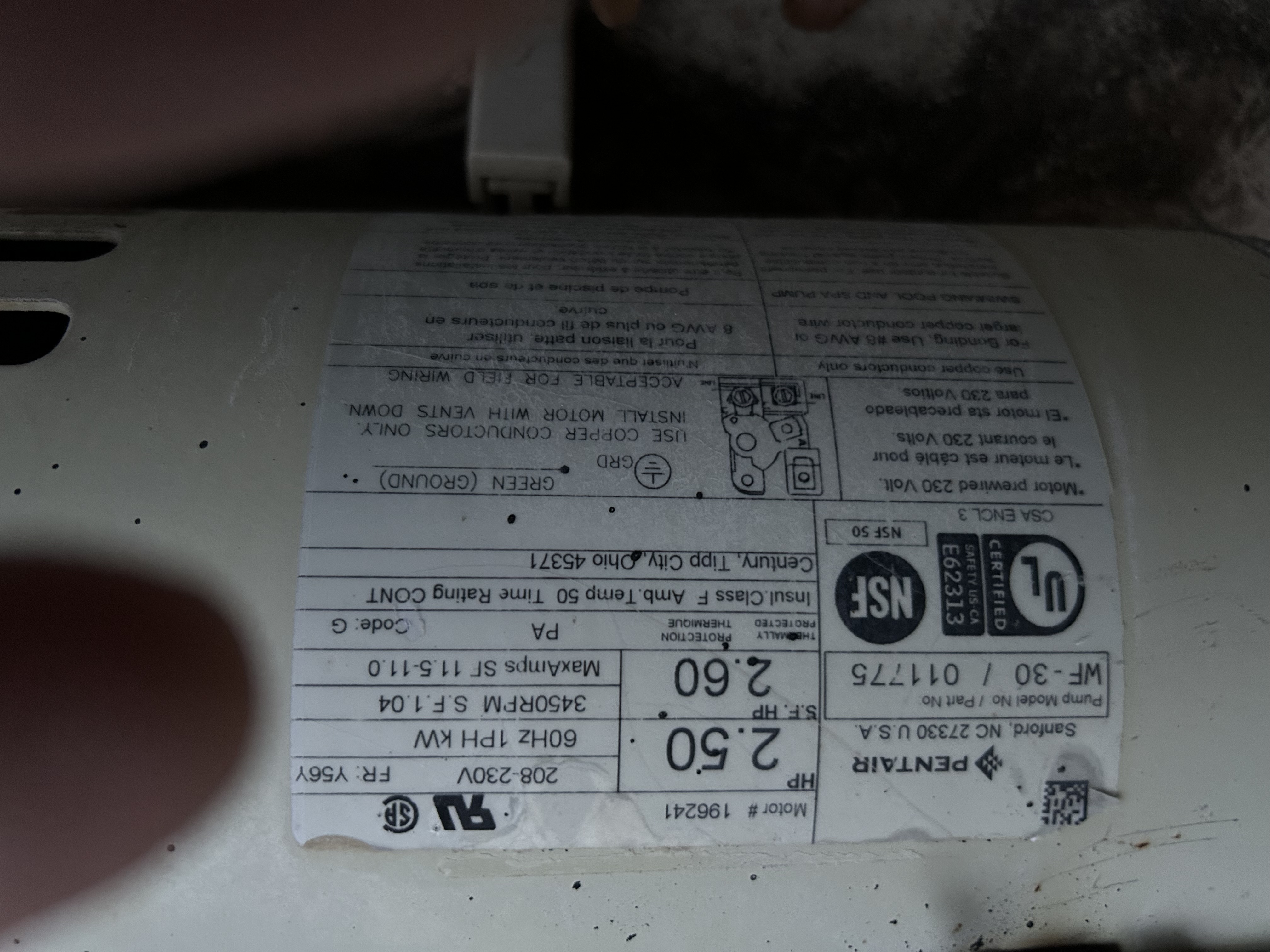 Questions for Magnetek Century® (A.O. Smith) 2.5 HP Up-Rate Pool Pump ...