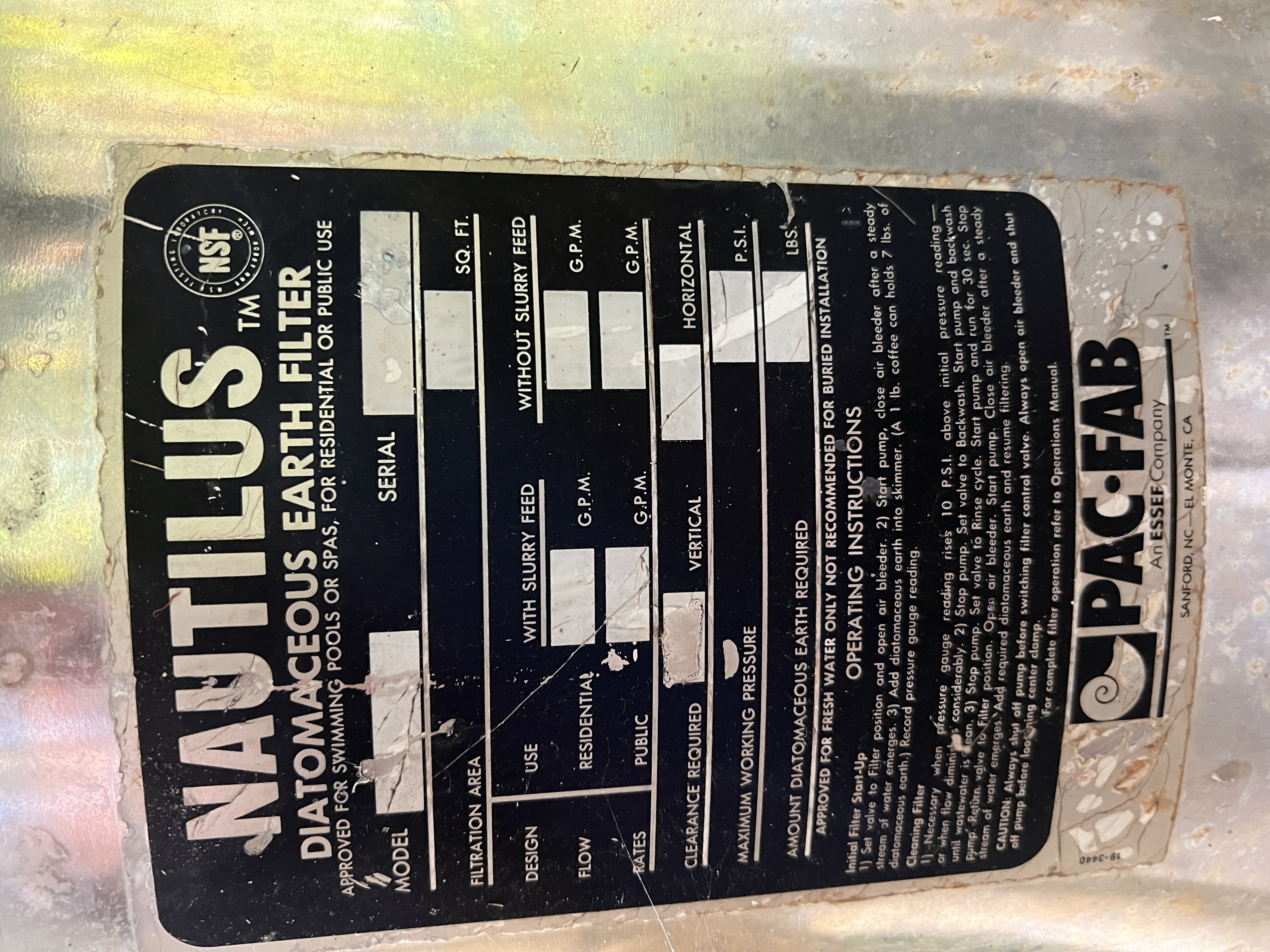 Pentair Pac Fab Top Manifold With Screen for NS Filters - 192193 ...