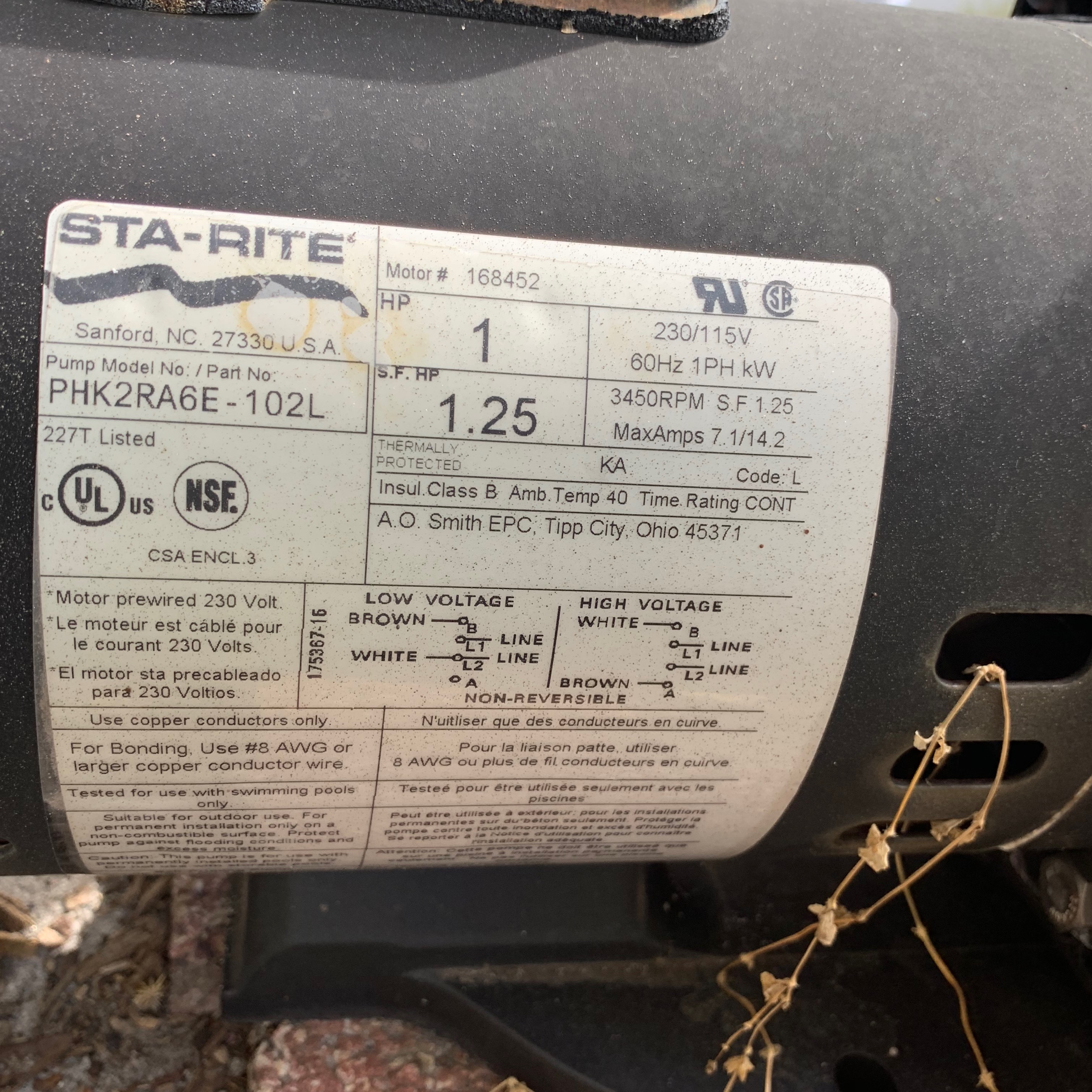 Century (A.O. Smith) 1.0 HP Up Rate Energy Efficient Motor, Square ...