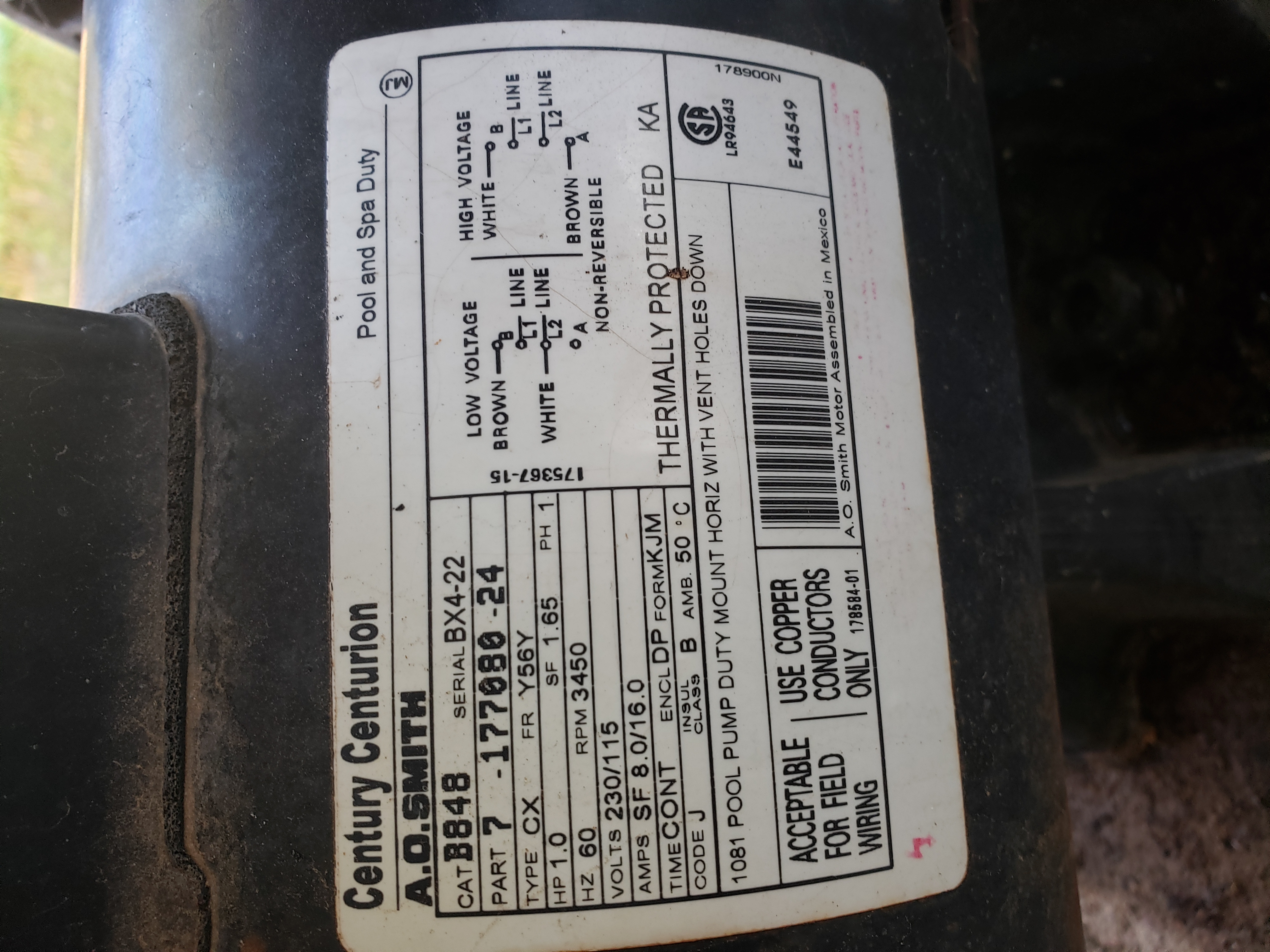 Questions for Century® (A.O. Smith) 1.0 HP Full Rate Pool Pump Motor ...