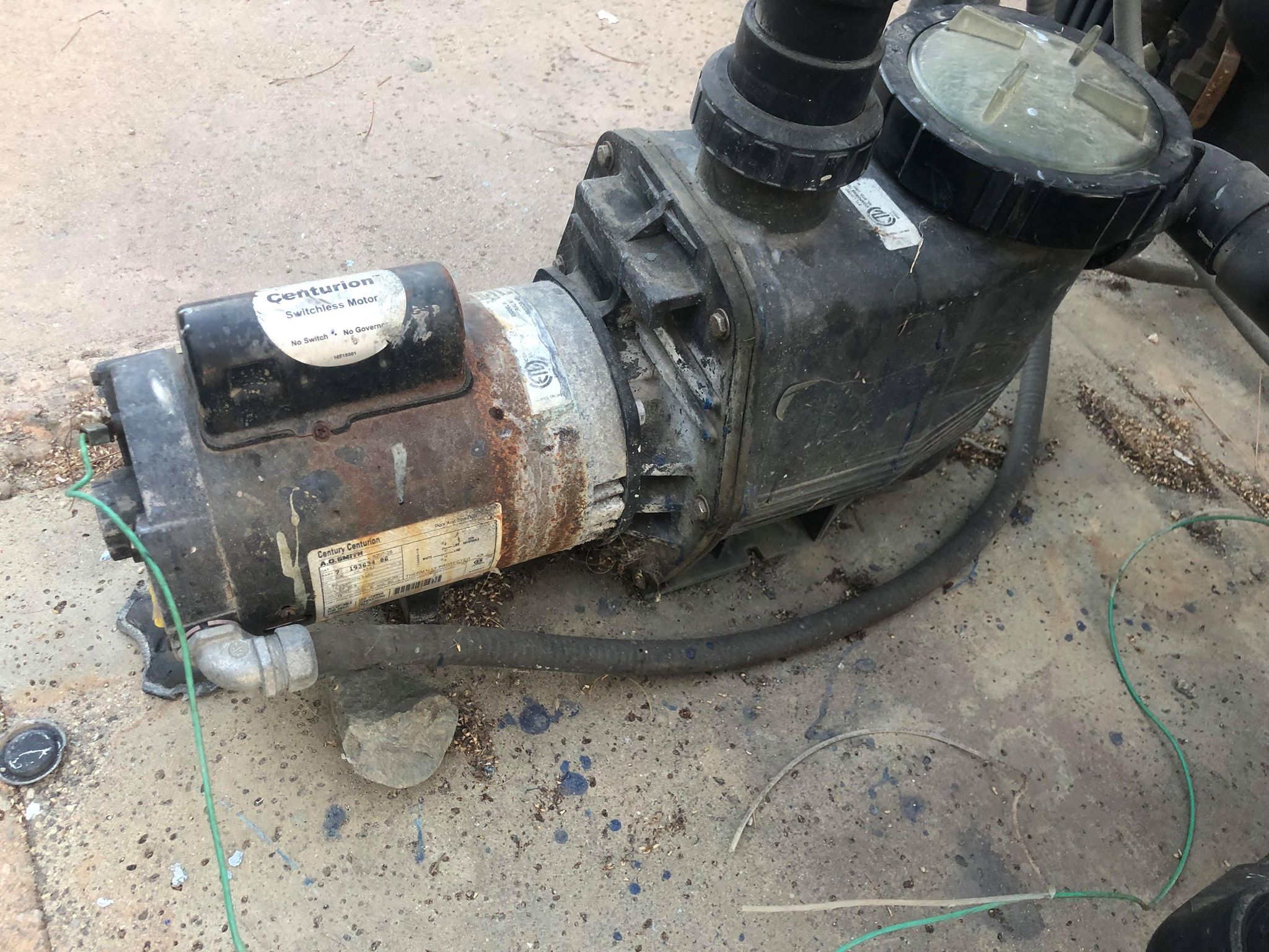 Century (A.O. Smith) 2.0 HP Full Rate Energy Efficient, Motor, Round ...