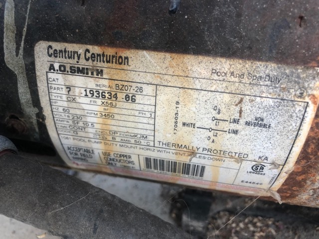 A.O. Smith Century 2.0 HP Round Flange 56J Full Rate EE Motor - B130 ...