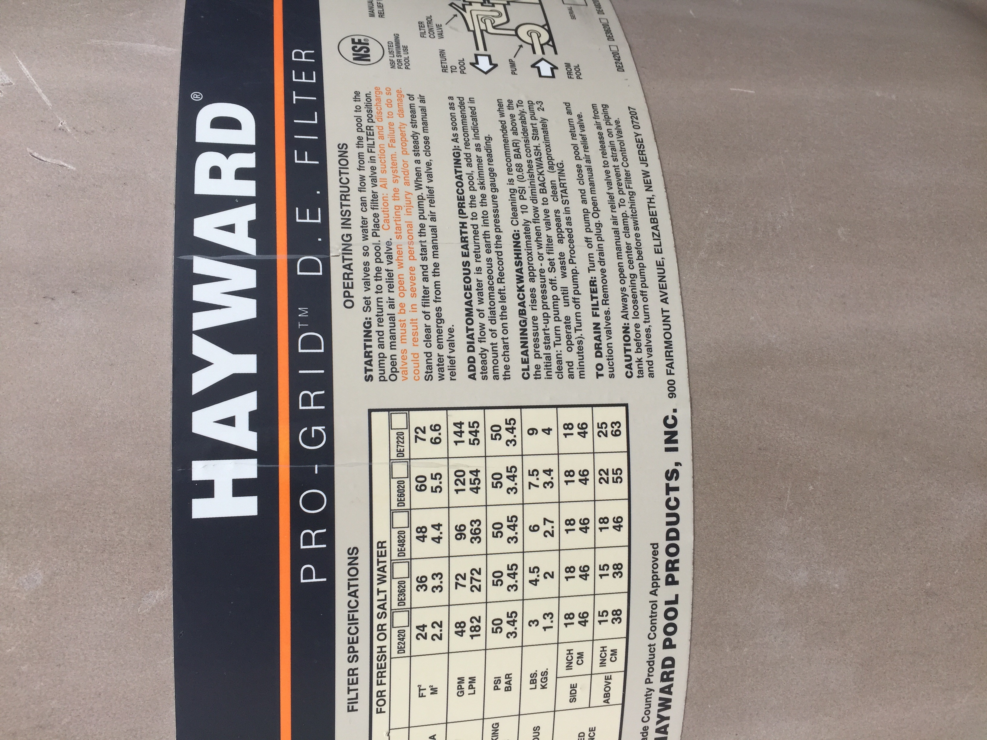 Hayward 24 Sq. Ft. DE Grid Assembly for Pro Grid and Micro Clear ...