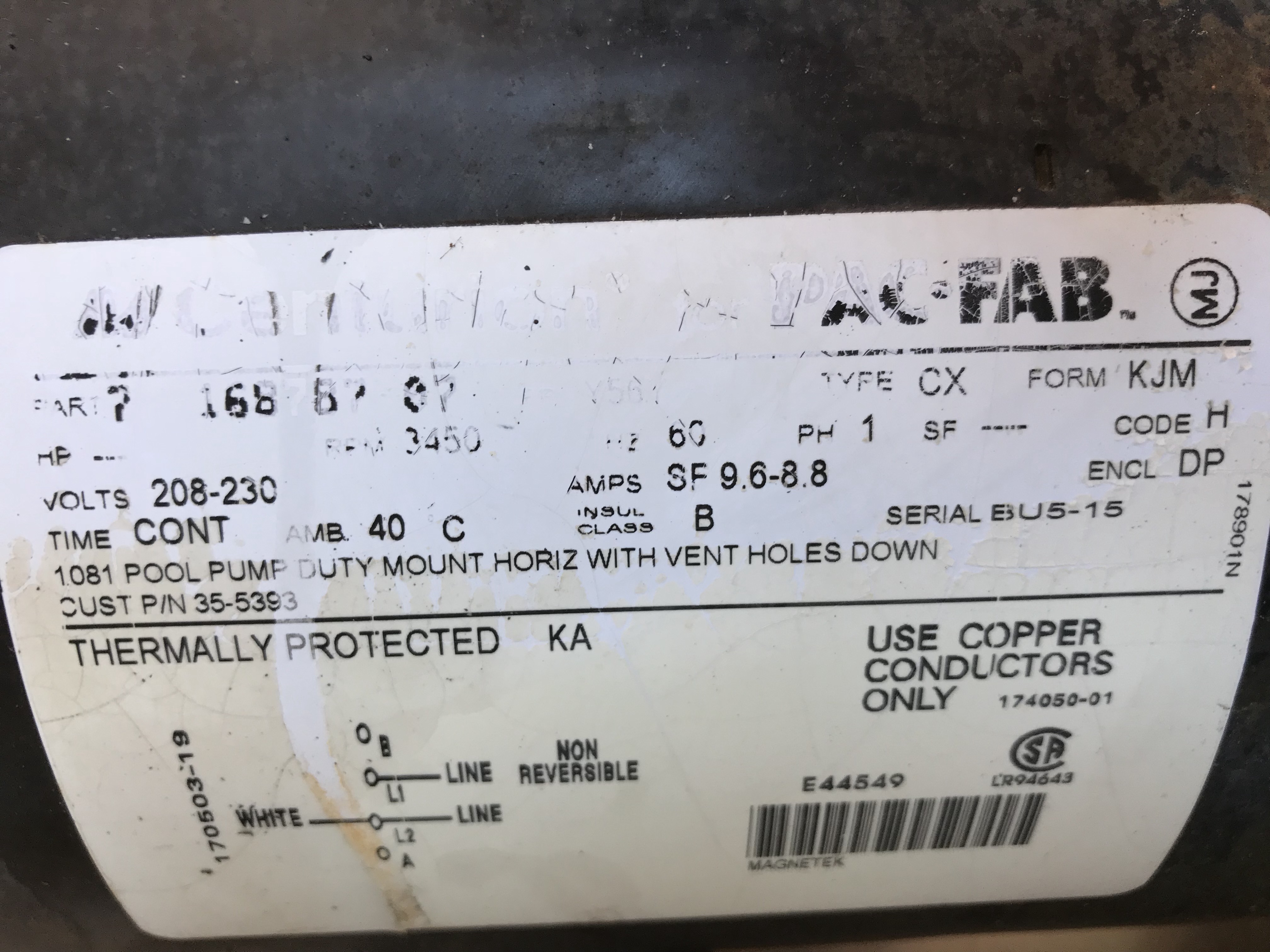 Questions for Century® (A.O. Smith) 2.0 HP Up-Rate Pool Pump Motor ...