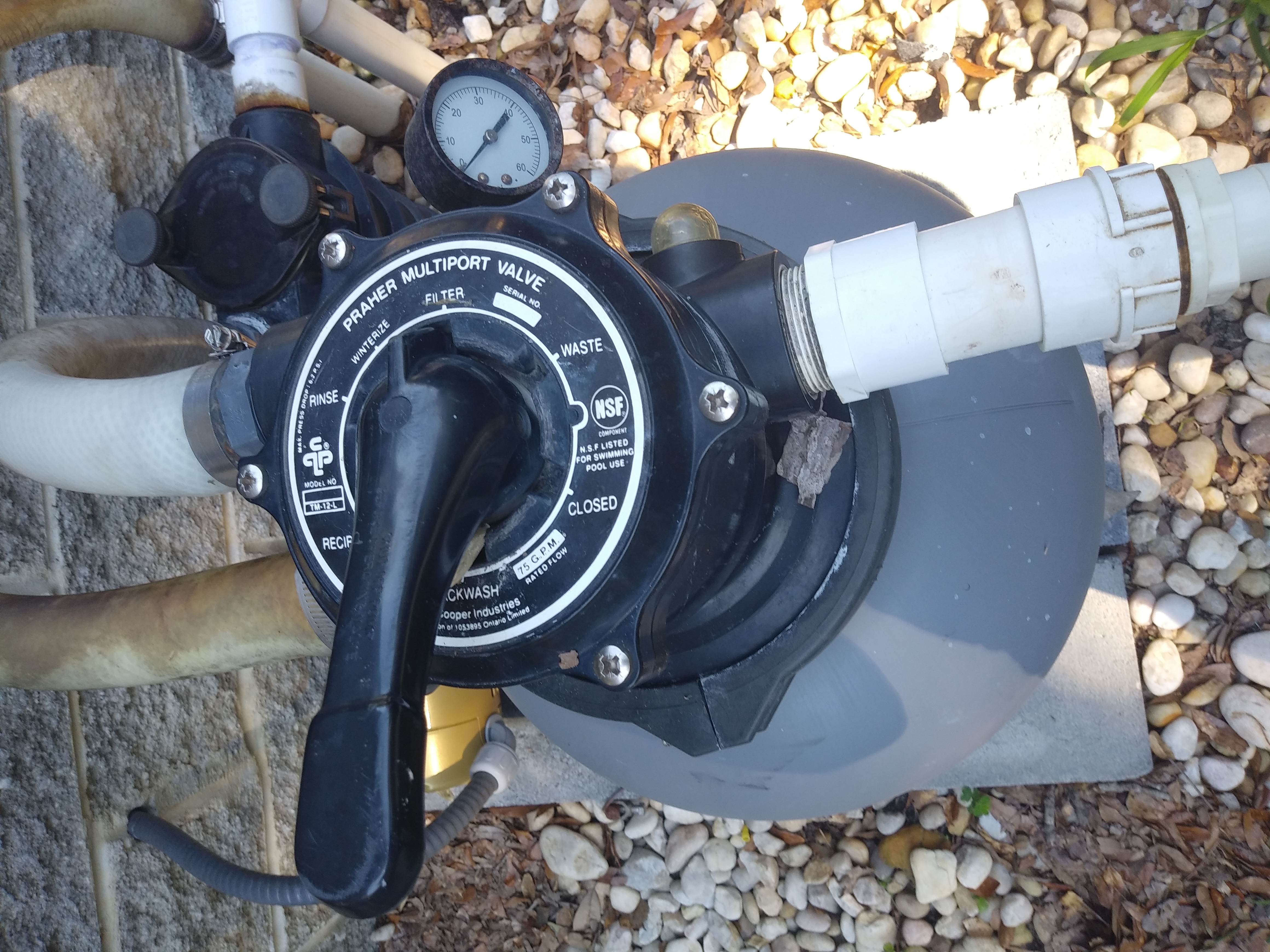 Praher Top Mount Multiport Valve 6-Way - TM-12-L - INYOPools.com