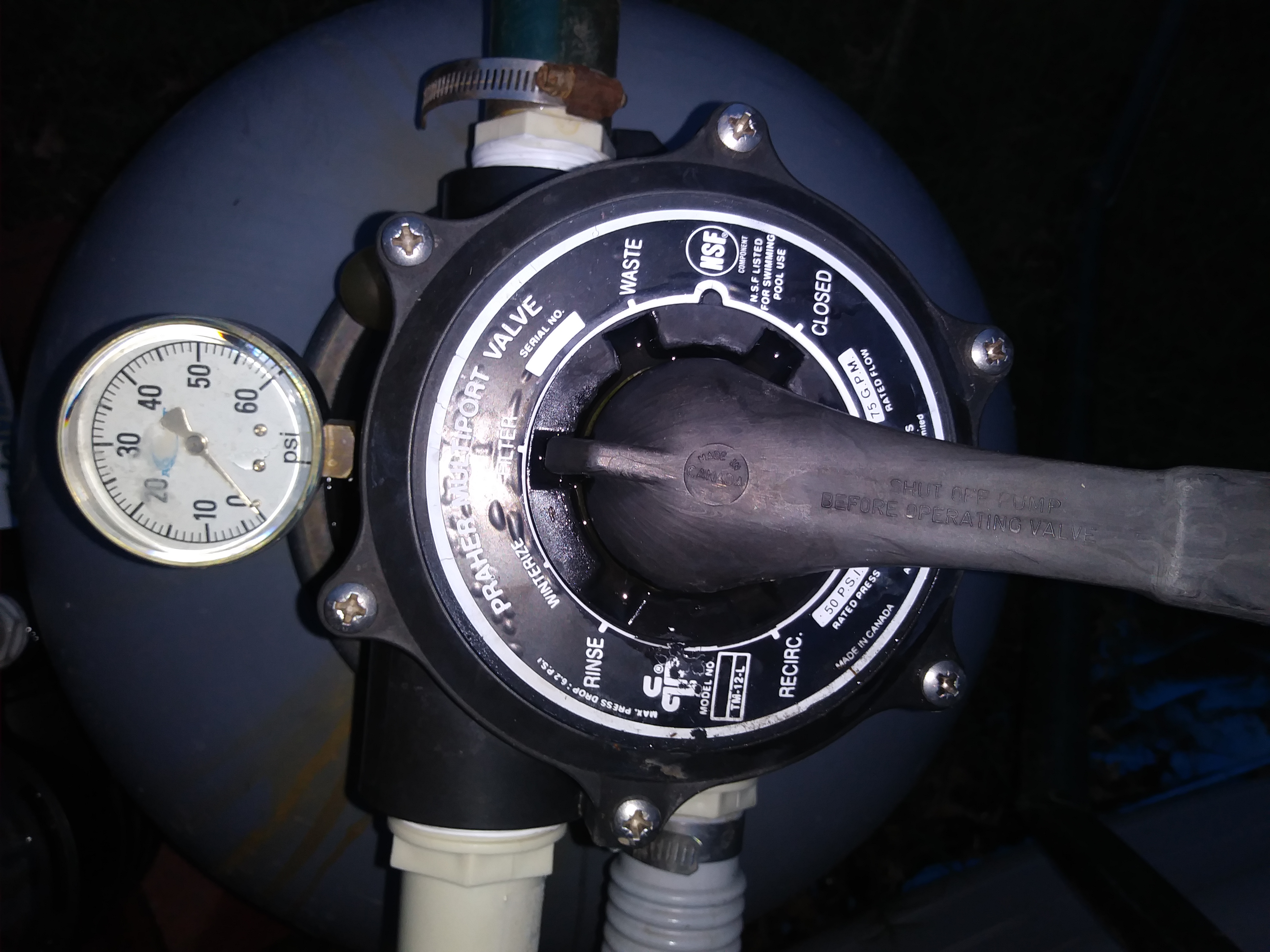 Praher Top Mount Multiport Valve 6-Way - TM-12-L - INYOPools.com