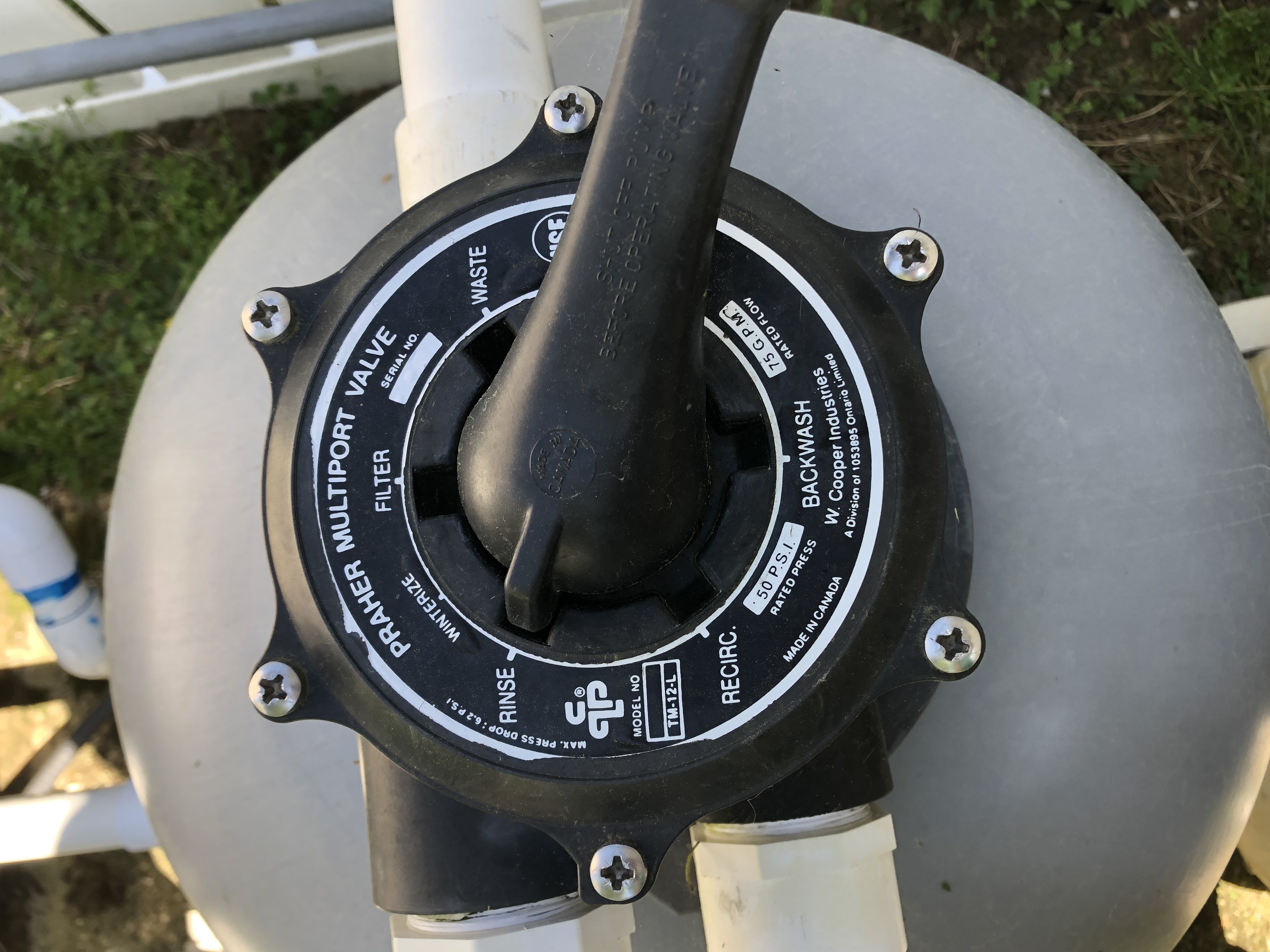 Praher Top Mount Multiport Valve 6-Way - TM-12-L - INYOPools.com