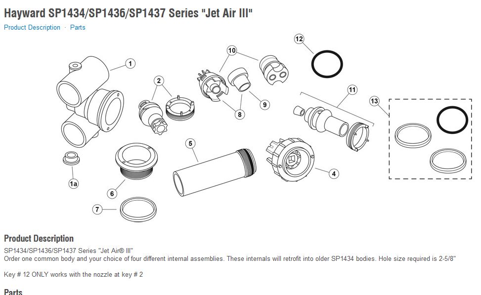 Hayward Jet Air III Gasket/O-Ring Kit - SPX1434JA - INYOPools.com