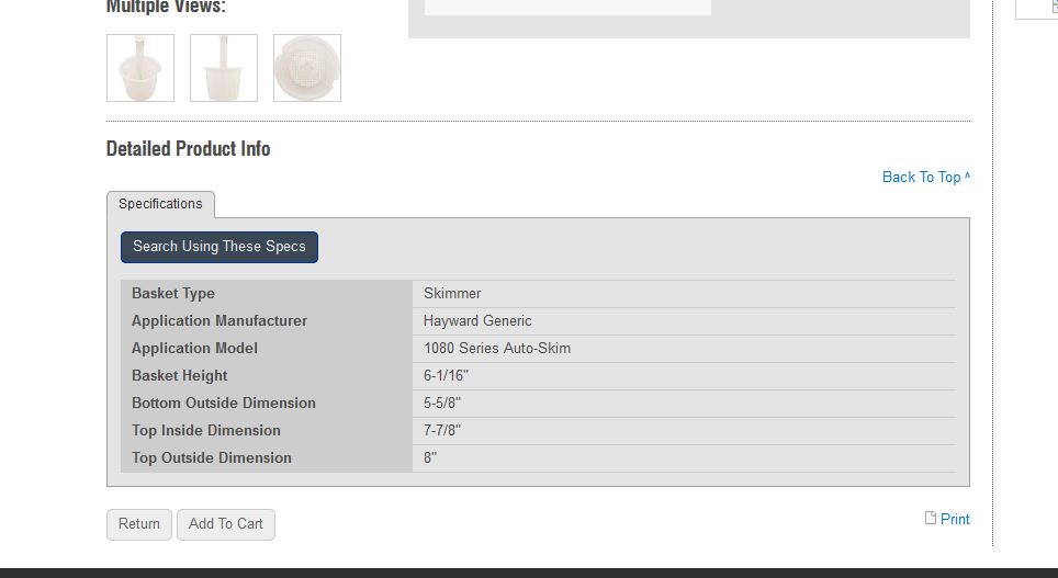GVT Inc. Skimmer Basket, SkimPro SP1080 Series - SP-HP1080 - INYOPools.com