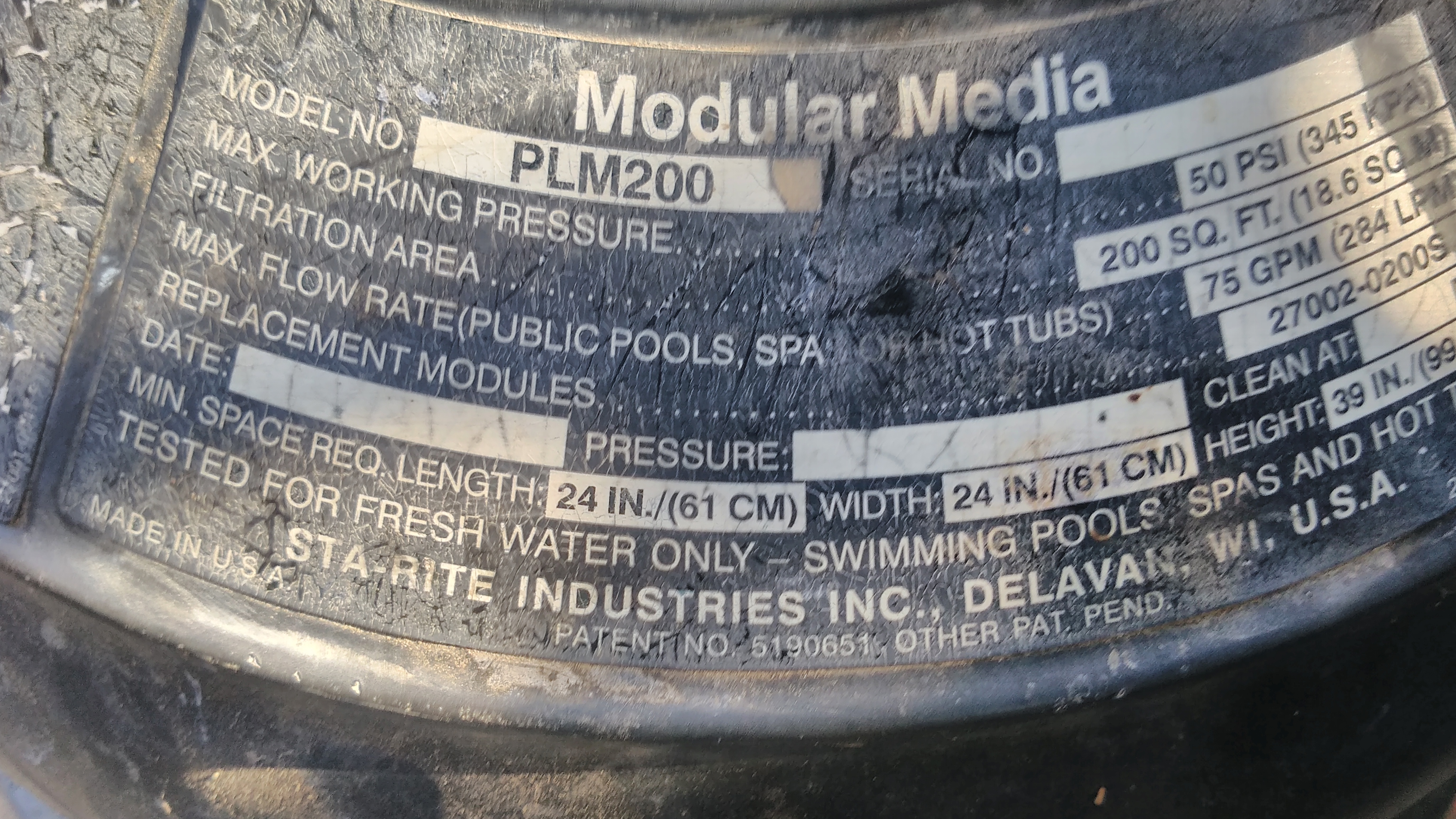 Sta-Rite PLM Modular Media Cartridge Filter 200 Sq. Ft. - INYOPools.com